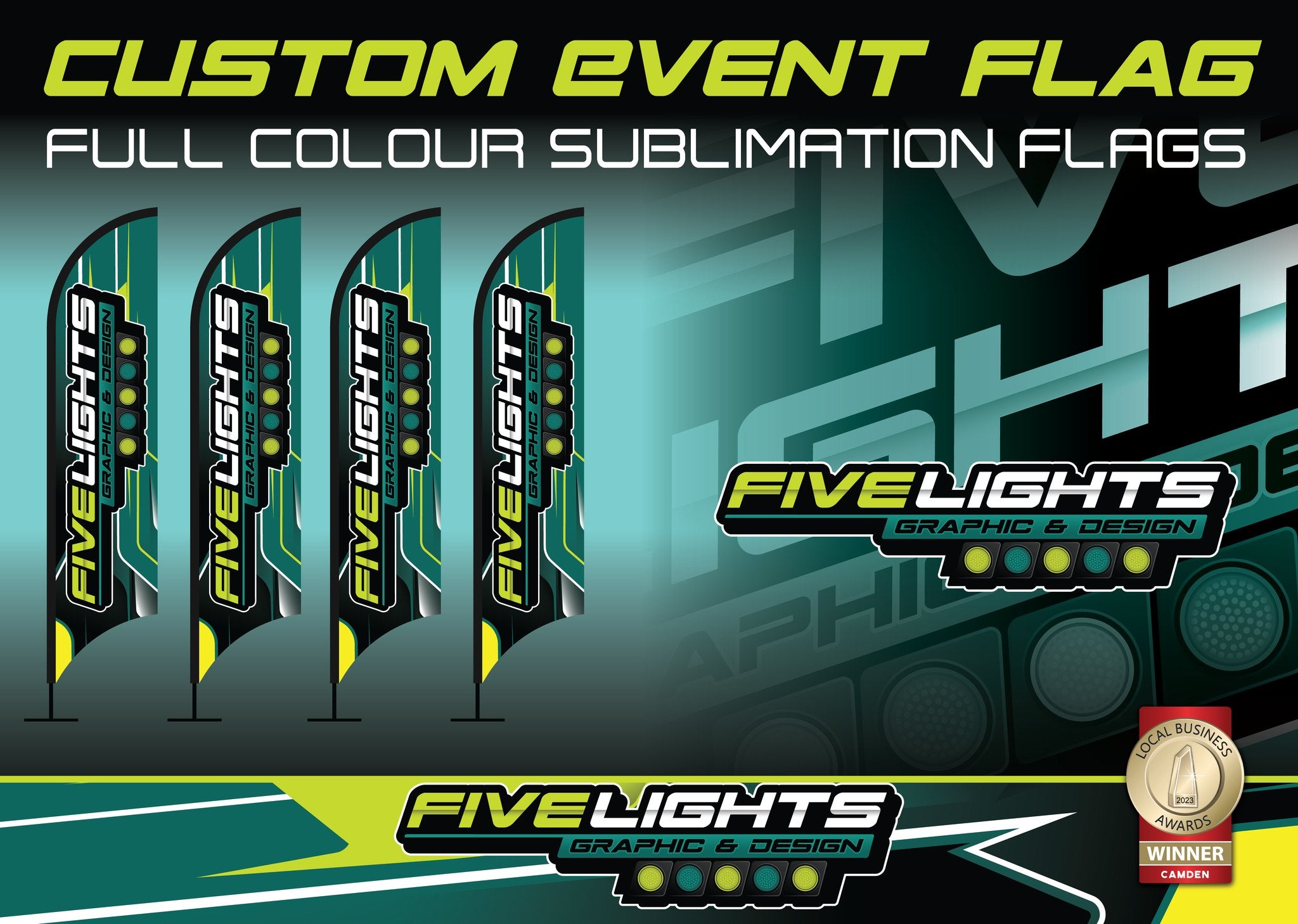 CUSTOM EVENT FLAGS – Five Lights Graphics