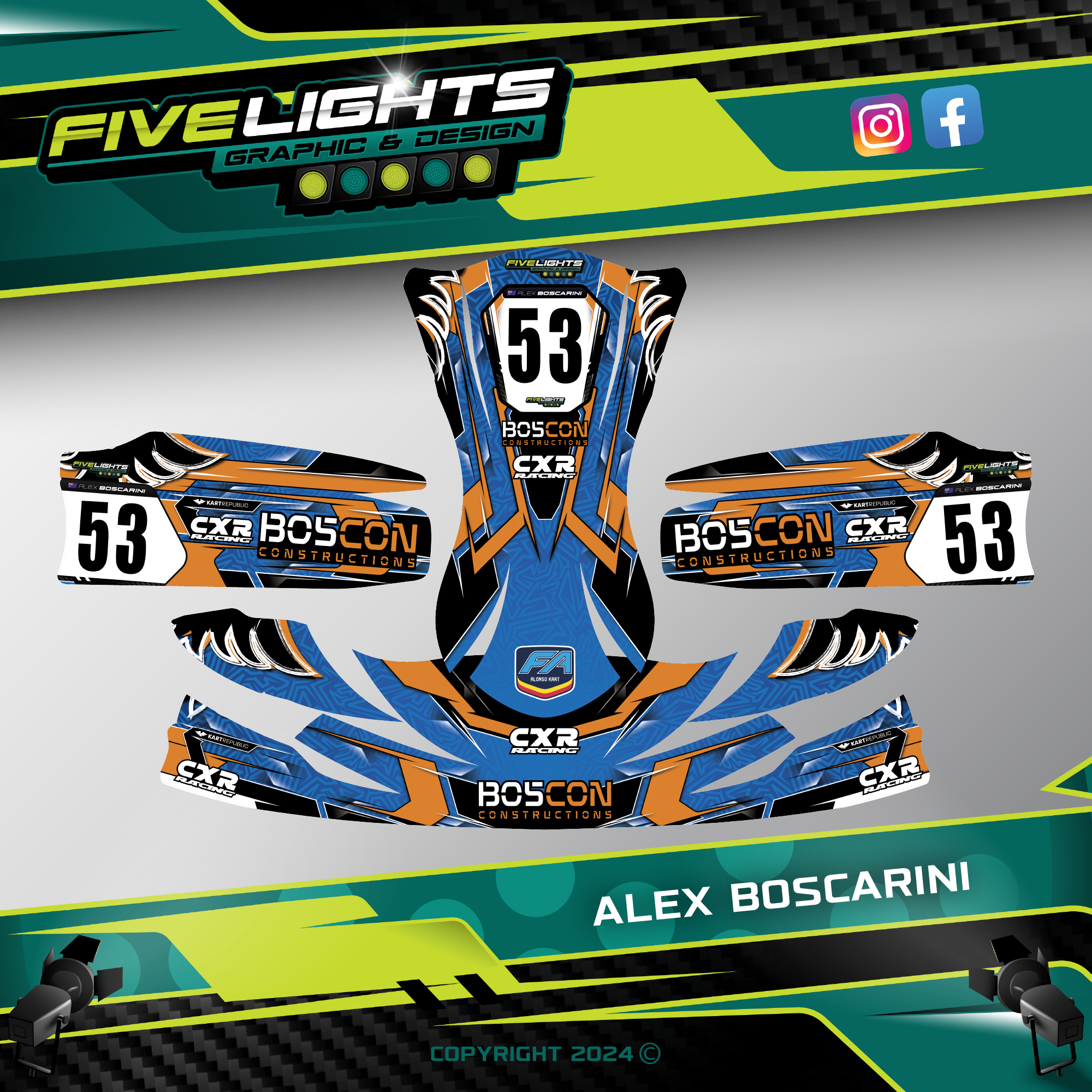 Custom Kart Sticker Kits – Five Lights Graphics