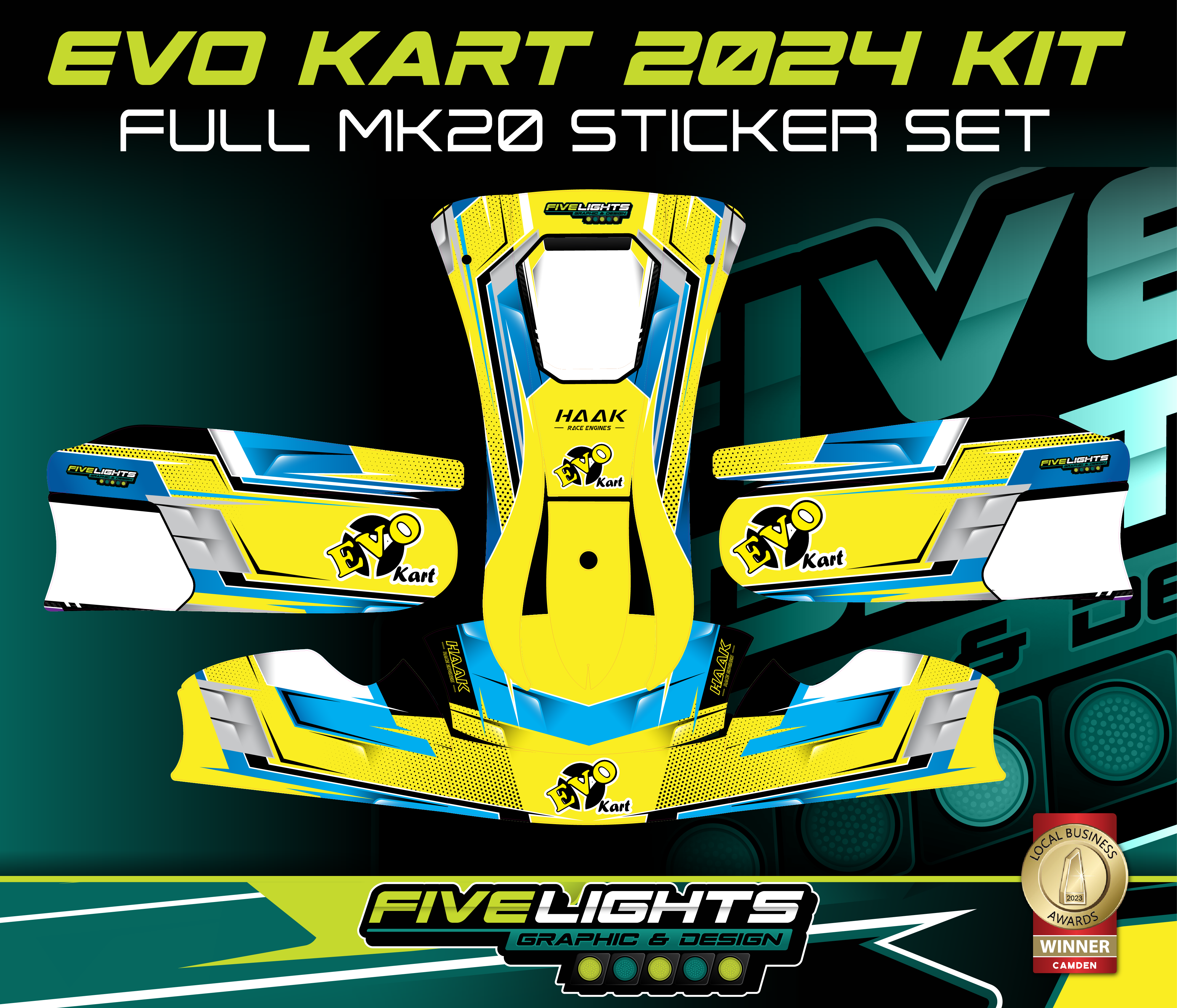 EVO KART AUSTRALIA - EVO KART 2024 MK20 FULL STICKER KIT – Five Lights ...