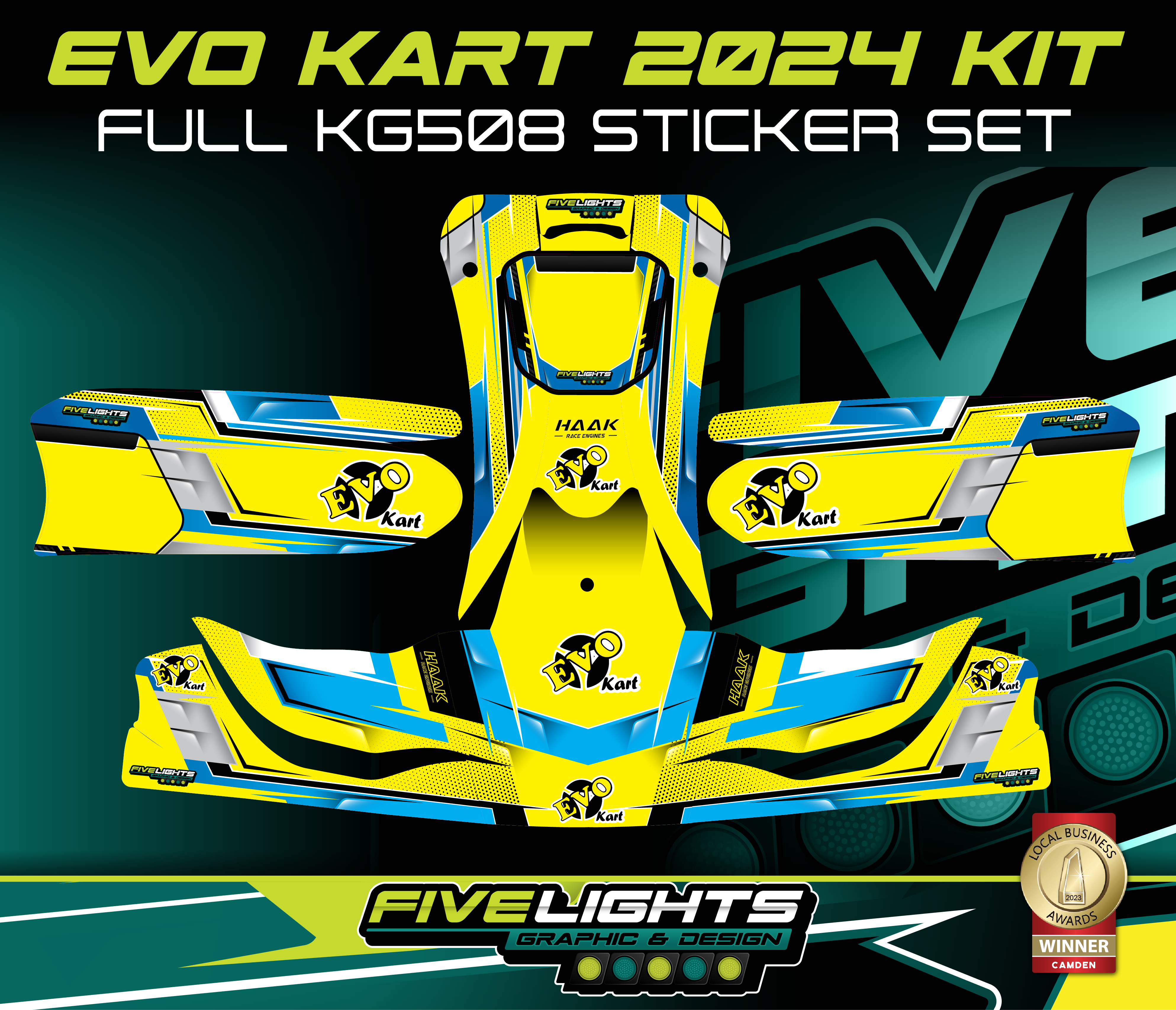EVO KART AUSTRALIA - EVO KART 2024 KG508 FULL STICKER KIT – Five Lights ...