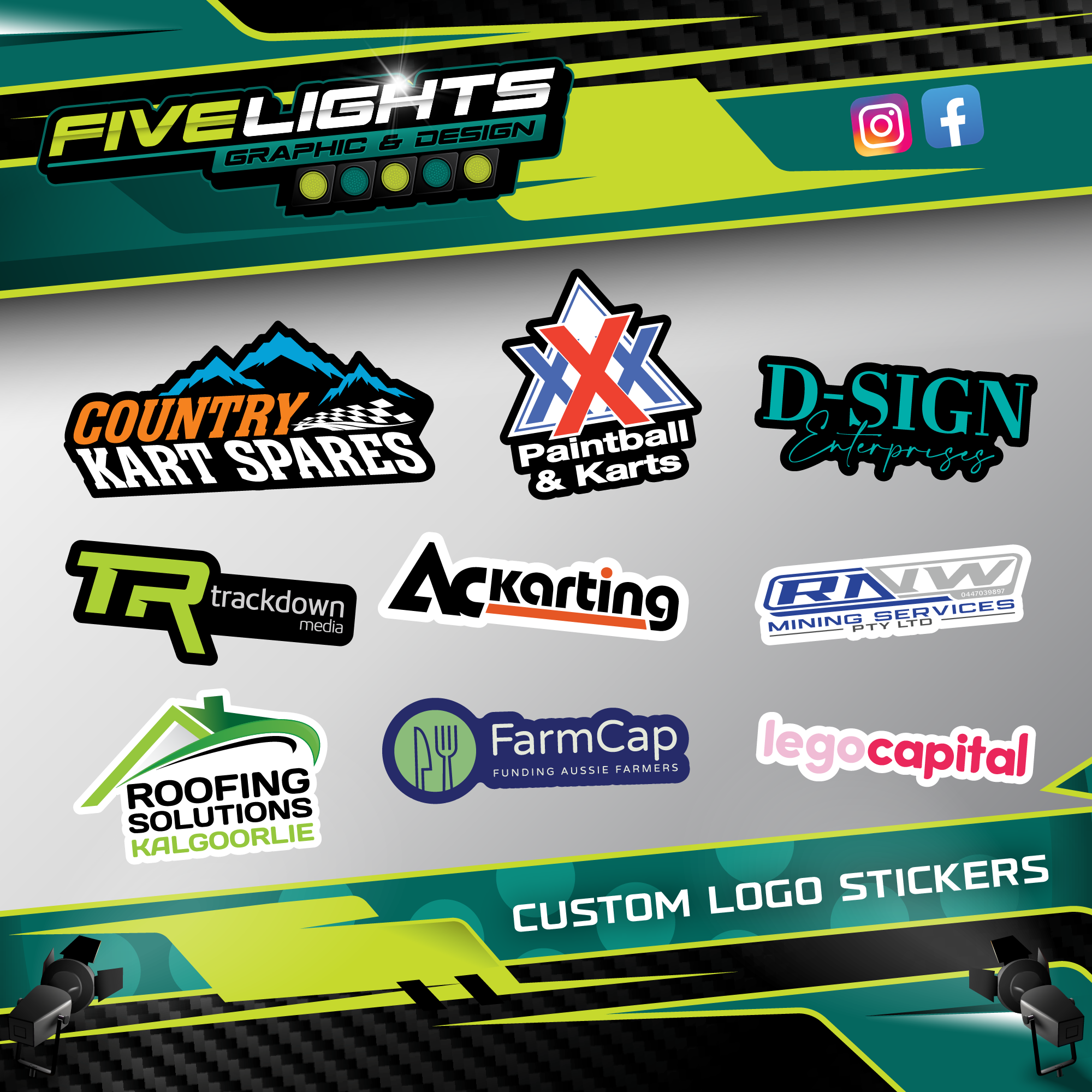 Custom Logo Stickers – Five Lights Graphics