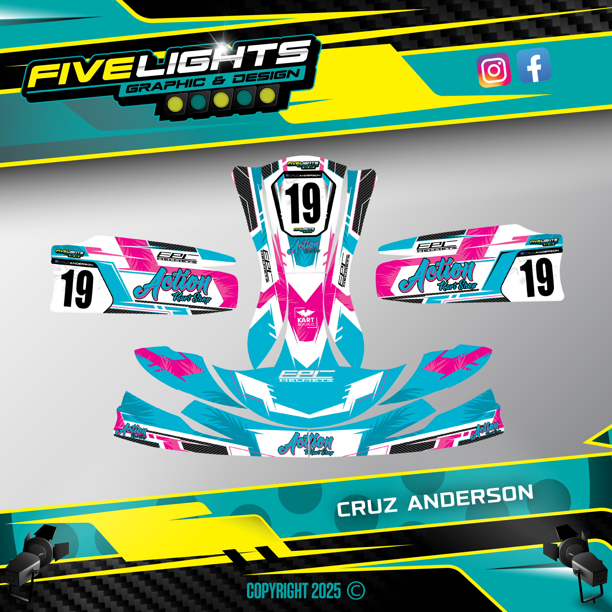 KART REPUBLIC - CRUZ ANDERSON (REPRINT) – Five Lights Graphics