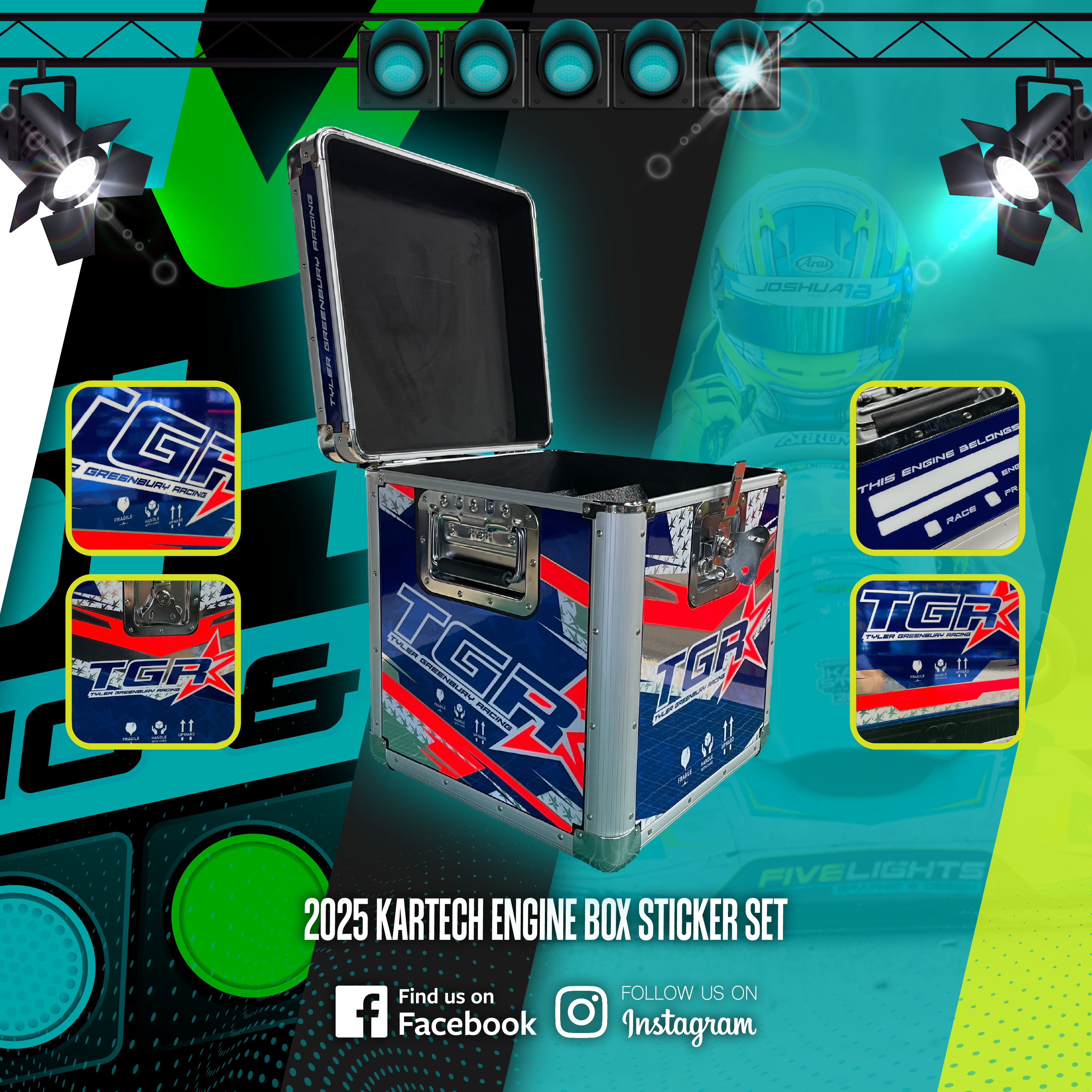 Custom KARTECH Engine Box Sticker Set (2025) – Five Lights Graphics