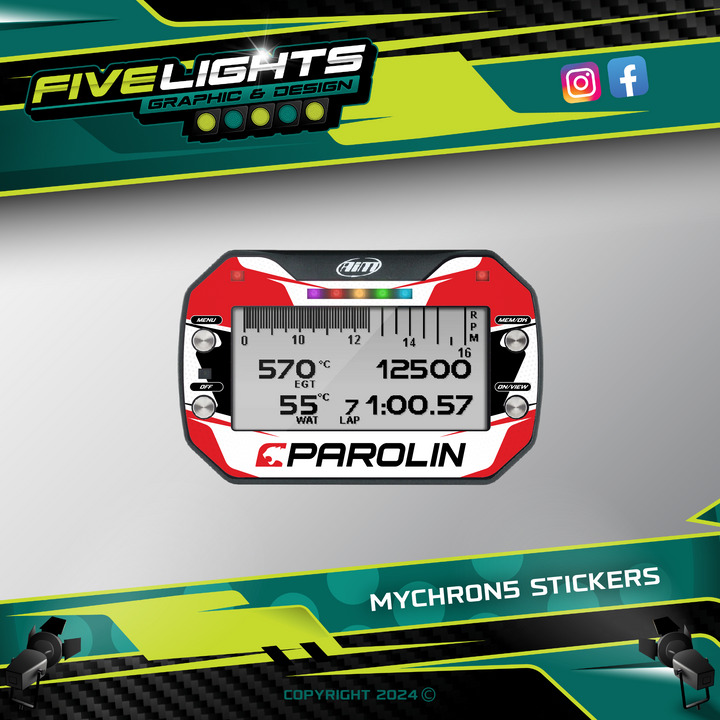 Parolin Replica MyChron5 Sticker – Five Lights Graphics