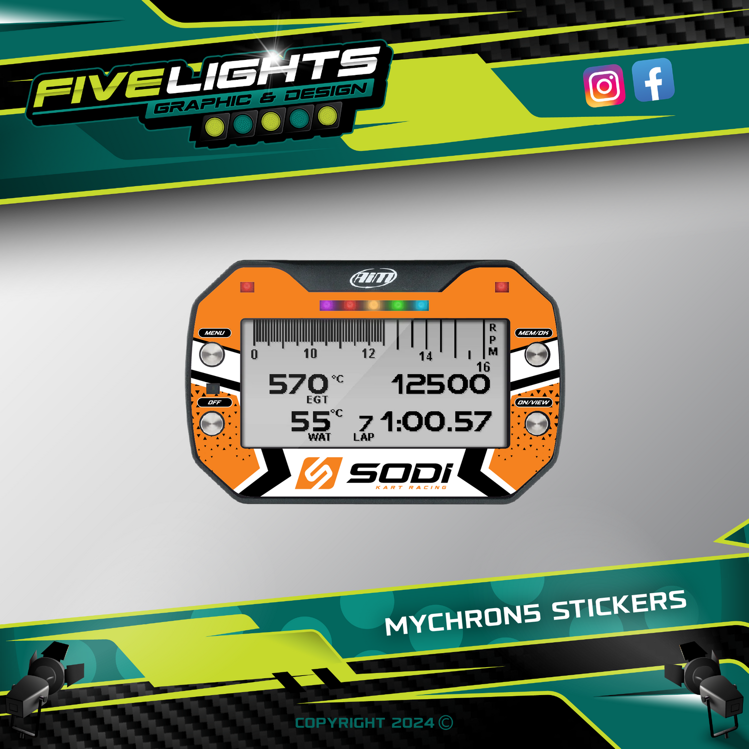 SODI Replica MyChron5 Sticker – Five Lights Graphics