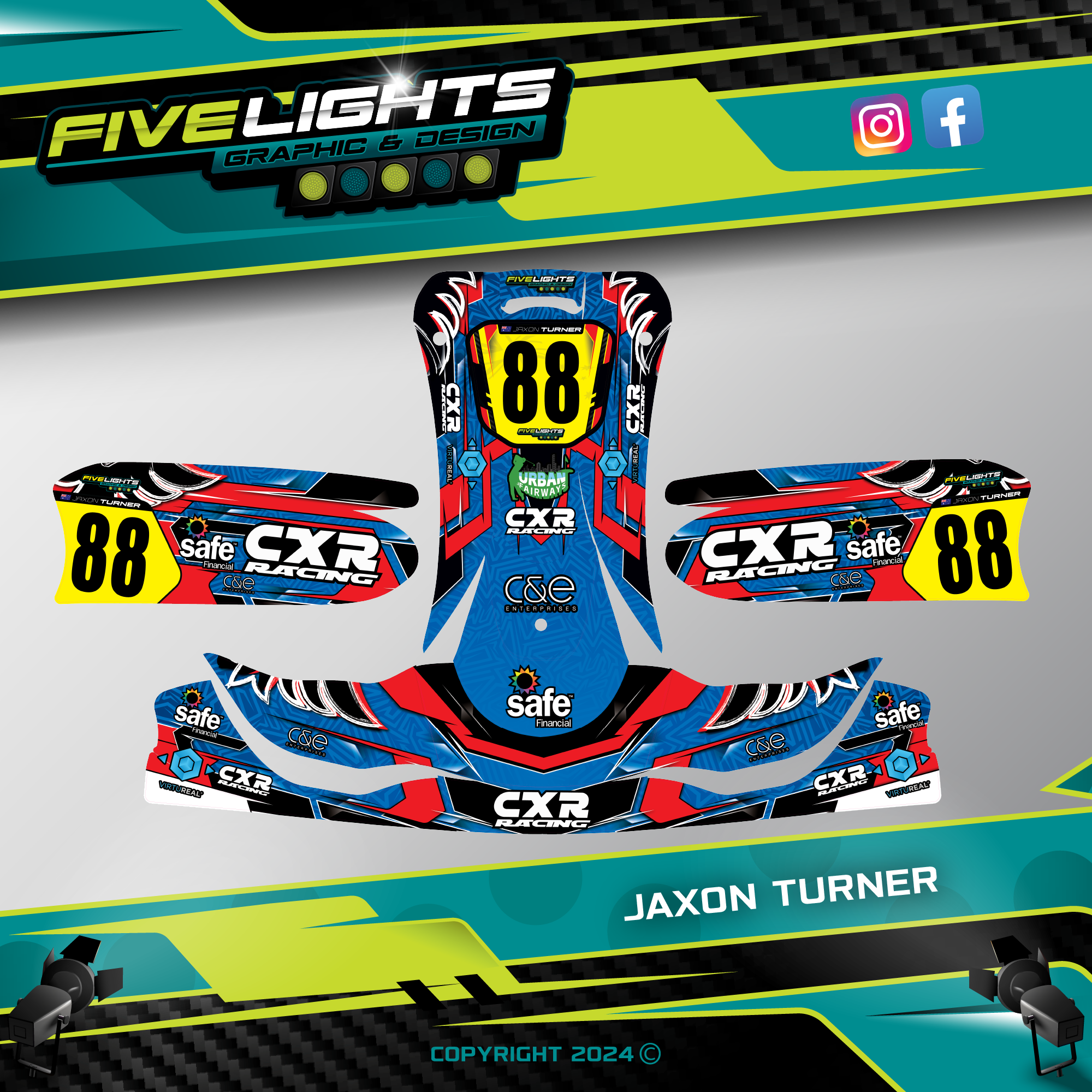 CXR RACING - JAXON TURNER (REPRINT) – Five Lights Graphics