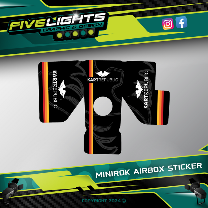 Kart Republic MiniRok Replica Airbox Sticker (Black) – Five Lights Graphics