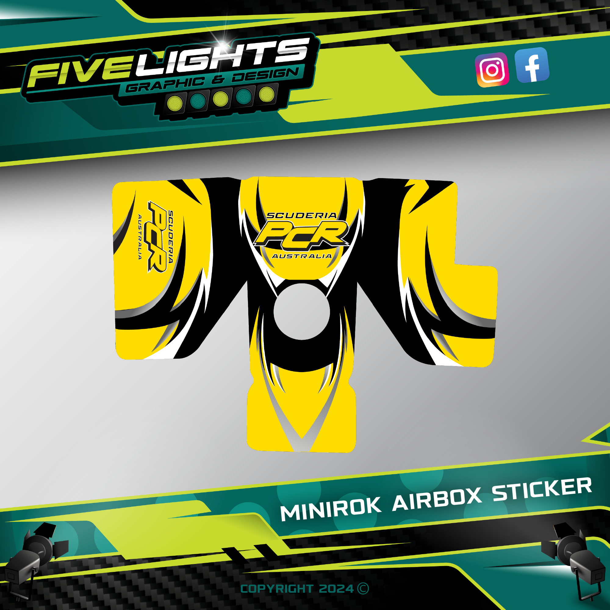 PCR AUSTRALIA MiniRok Replica Airbox Sticker – Five Lights Graphics