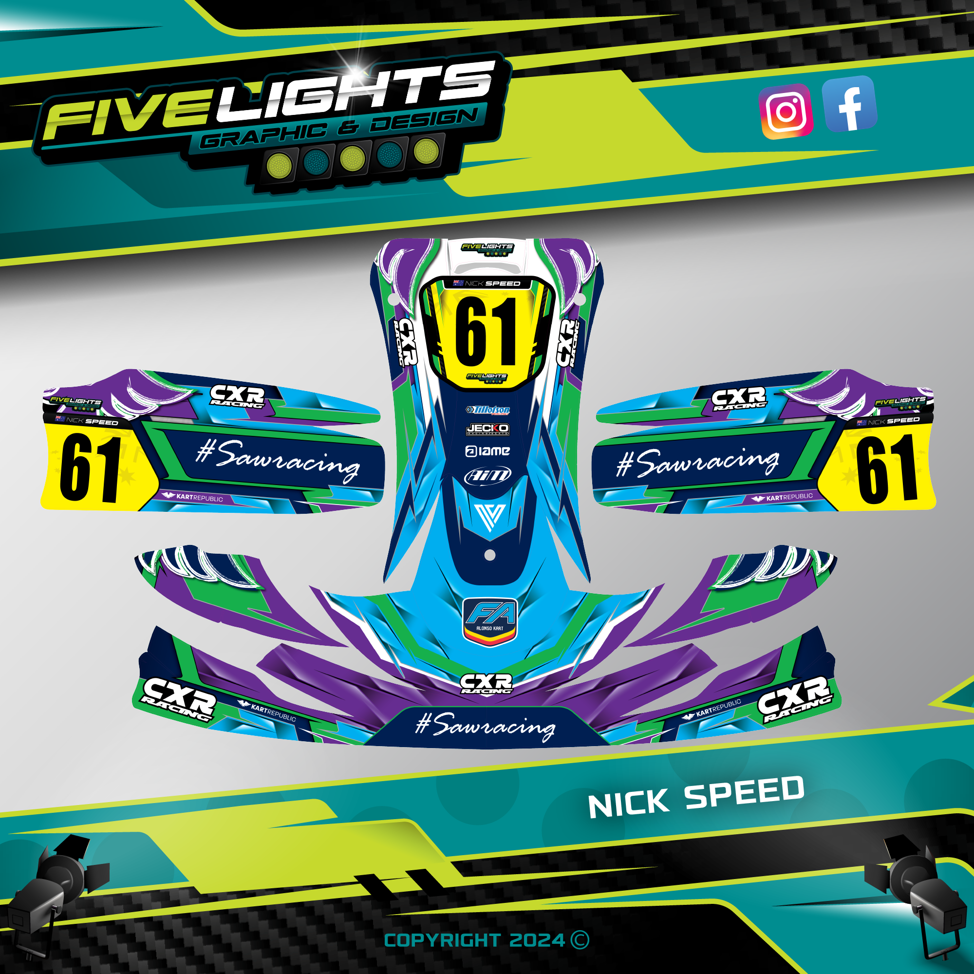 CXR RACING - NICK SPEED (CHROME REPRINT) – Five Lights Graphics